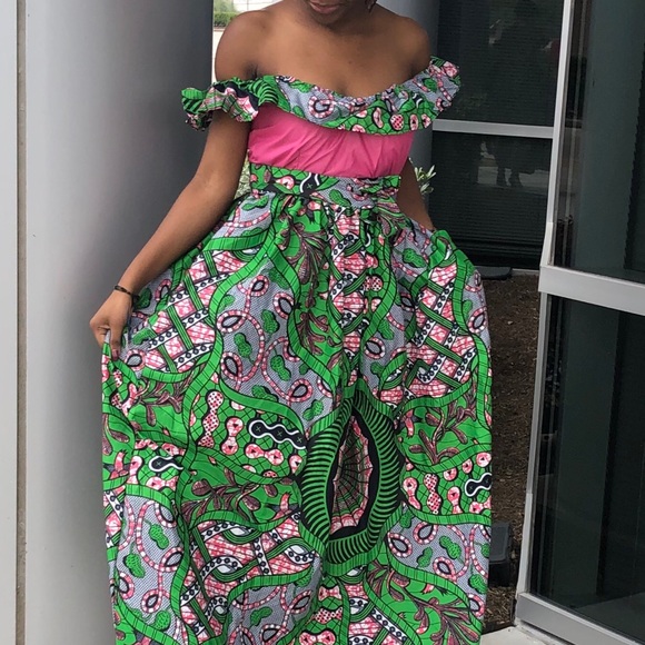 veroex | Dresses | African Ankara Print Off The Shoulder Maxi Dress ...